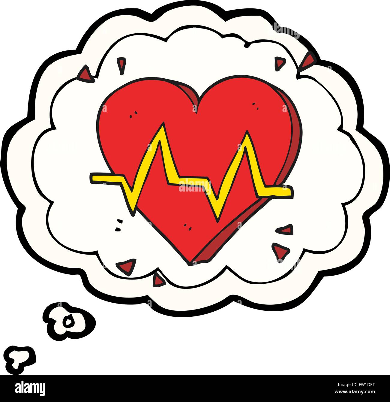 freehand drawn thought bubble cartoon heart rate Stock Vector Image ...