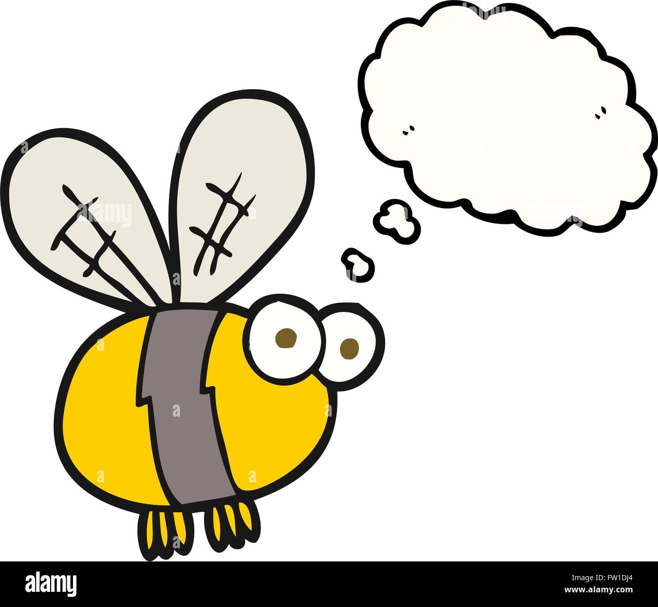 freehand drawn thought bubble cartoon bee Stock Vector Image & Art - Alamy