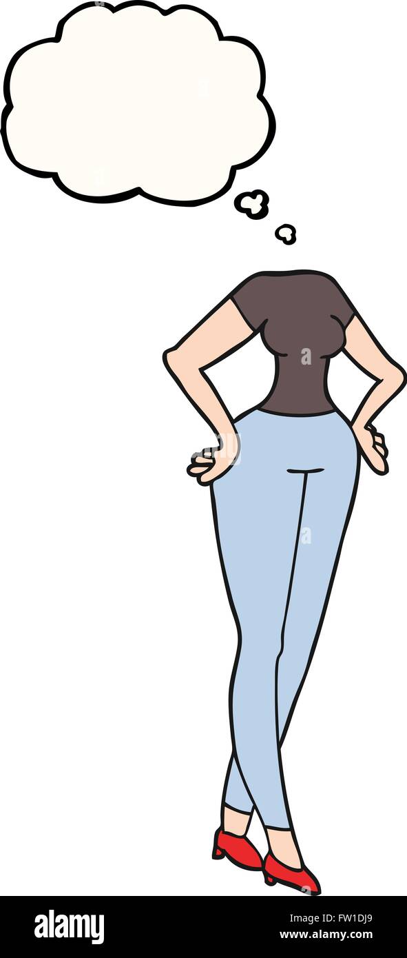 freehand drawn thought bubble cartoon headless body (add own ...