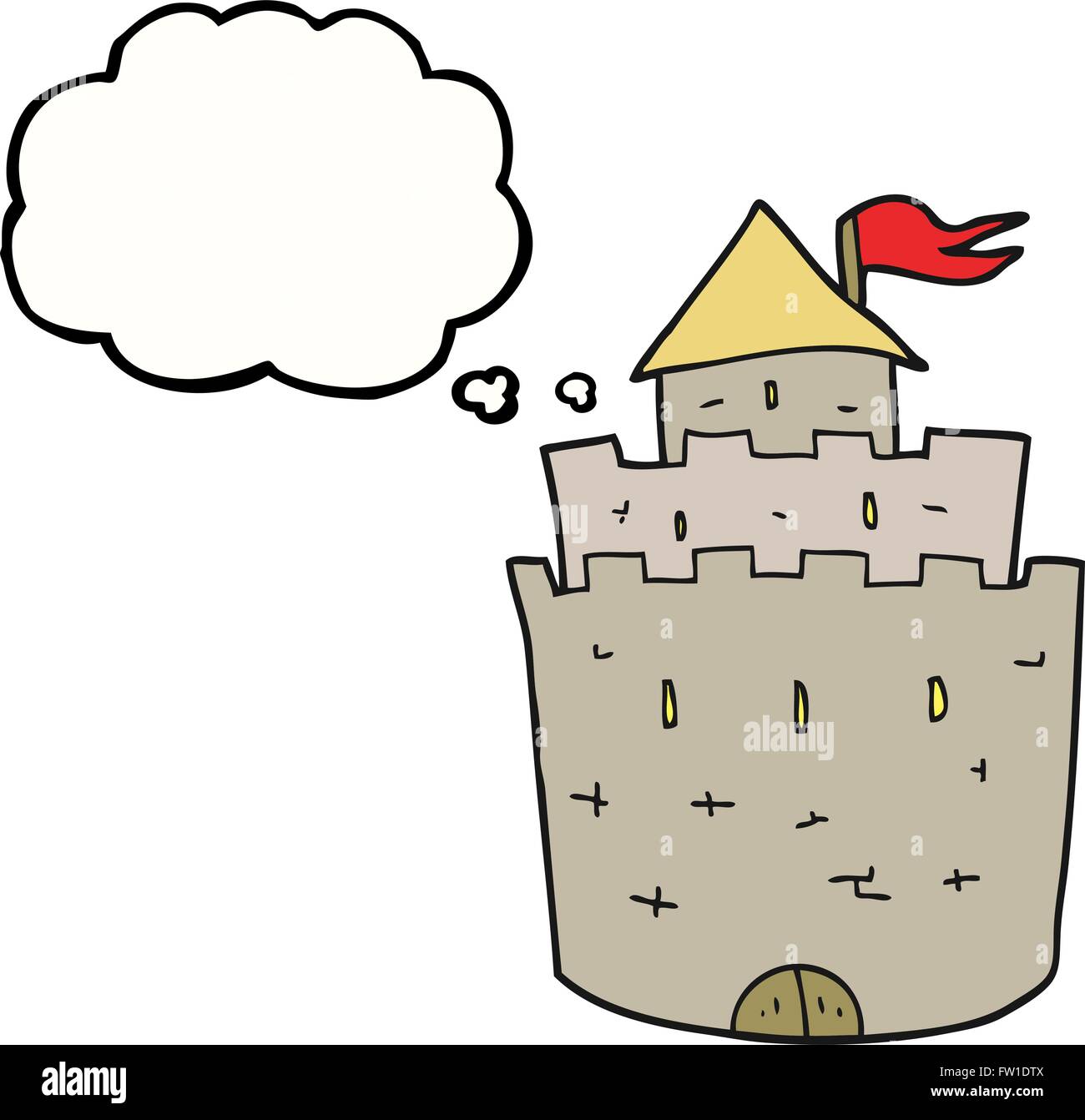 freehand drawn thought bubble cartoon castle Stock Vector Image & Art ...