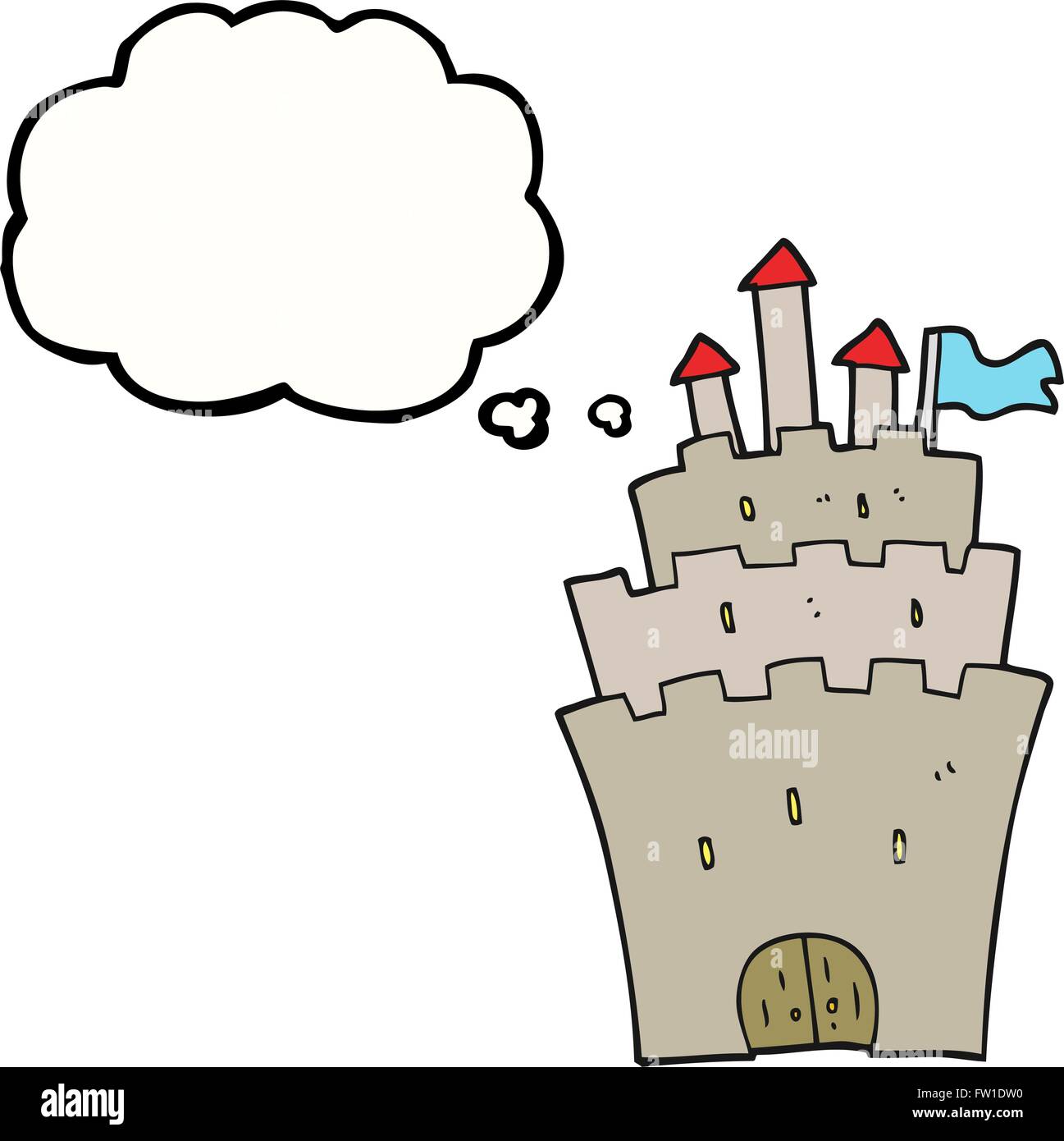 freehand drawn thought bubble cartoon castle Stock Vector Image & Art ...