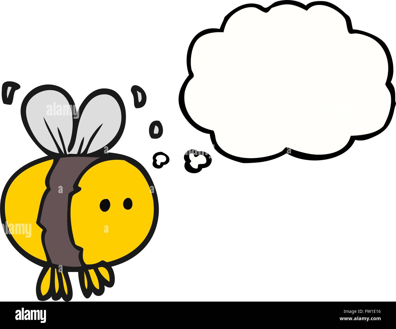 freehand drawn thought bubble cartoon bee Stock Vector Image & Art - Alamy