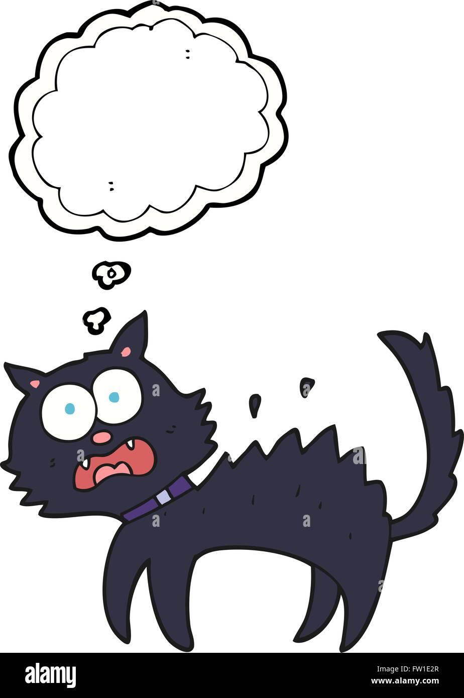 Cartoon black cat thought bubble hi-res stock photography and images ...