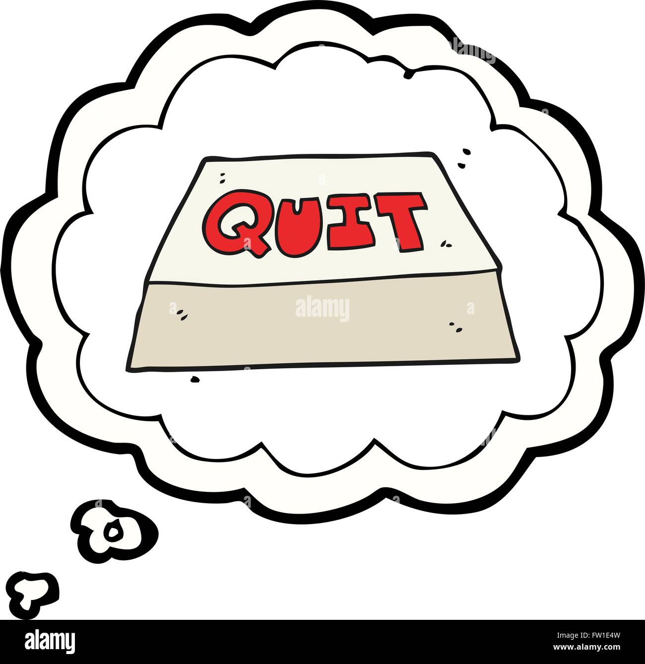 freehand drawn thought bubble cartoon quit button Stock Vector Image ...