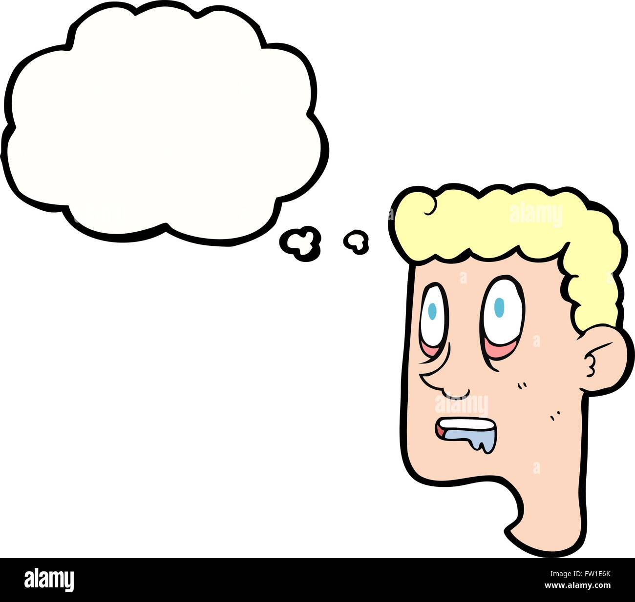 freehand drawn thought bubble cartoon staring man drooling Stock Vector ...