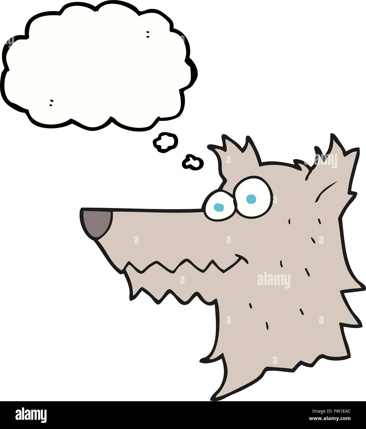 Freehand Drawn Thought Bubble Cartoon Wolf Head Stock Vector Image And Art Alamy