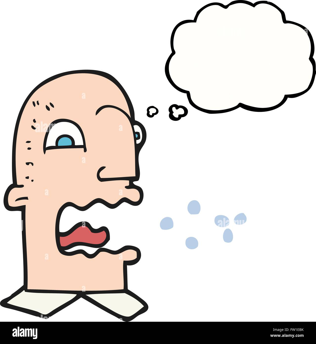 freehand drawn thought bubble cartoon burping man Stock Vector Image ...