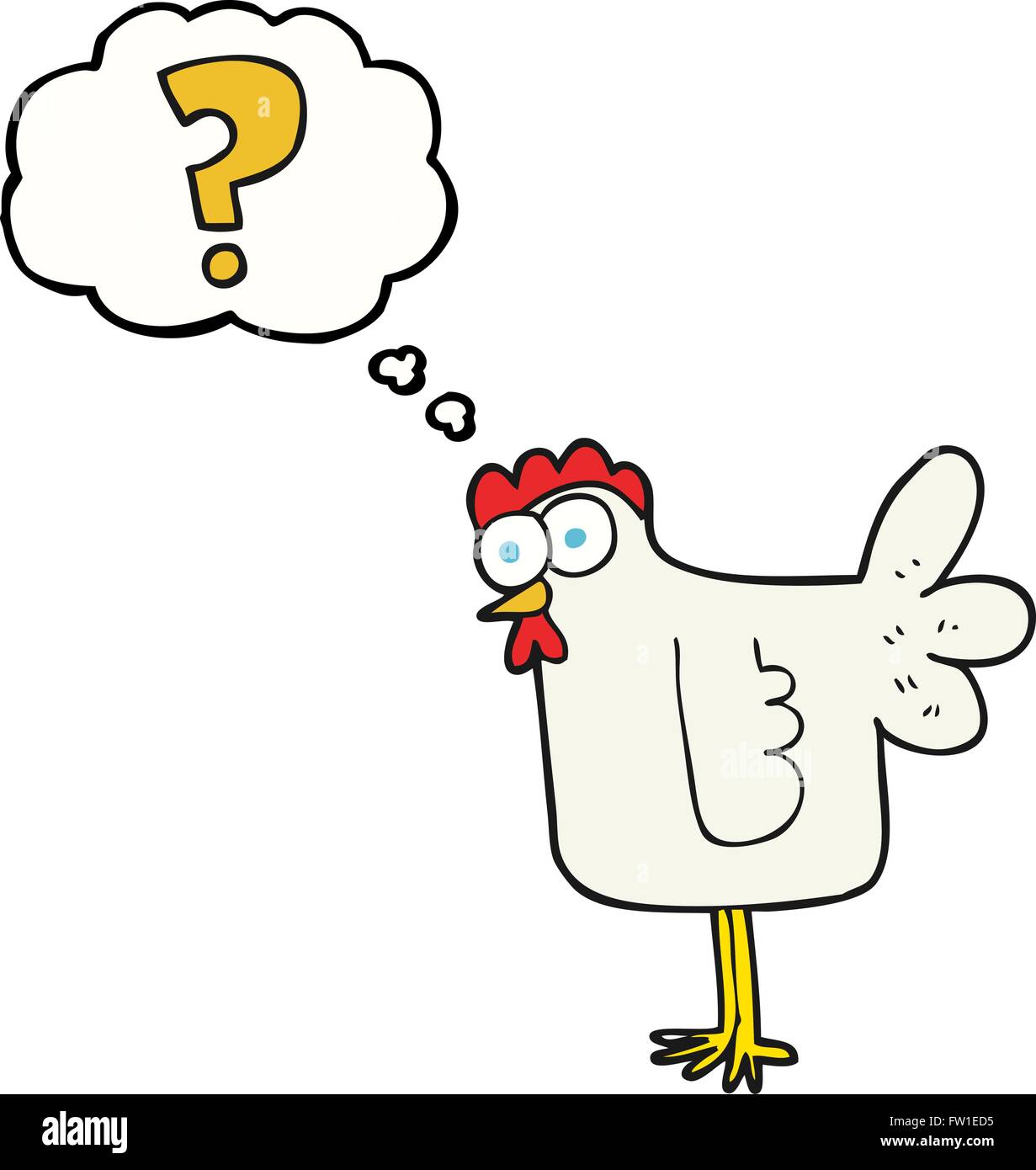 freehand drawn thought bubble cartoon confused chicken Stock Vector ...