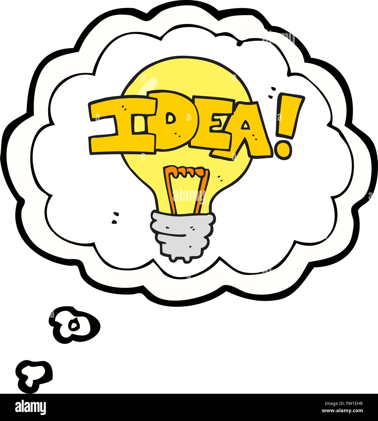 freehand drawn thought bubble cartoon idea light bulb symbol Stock ...