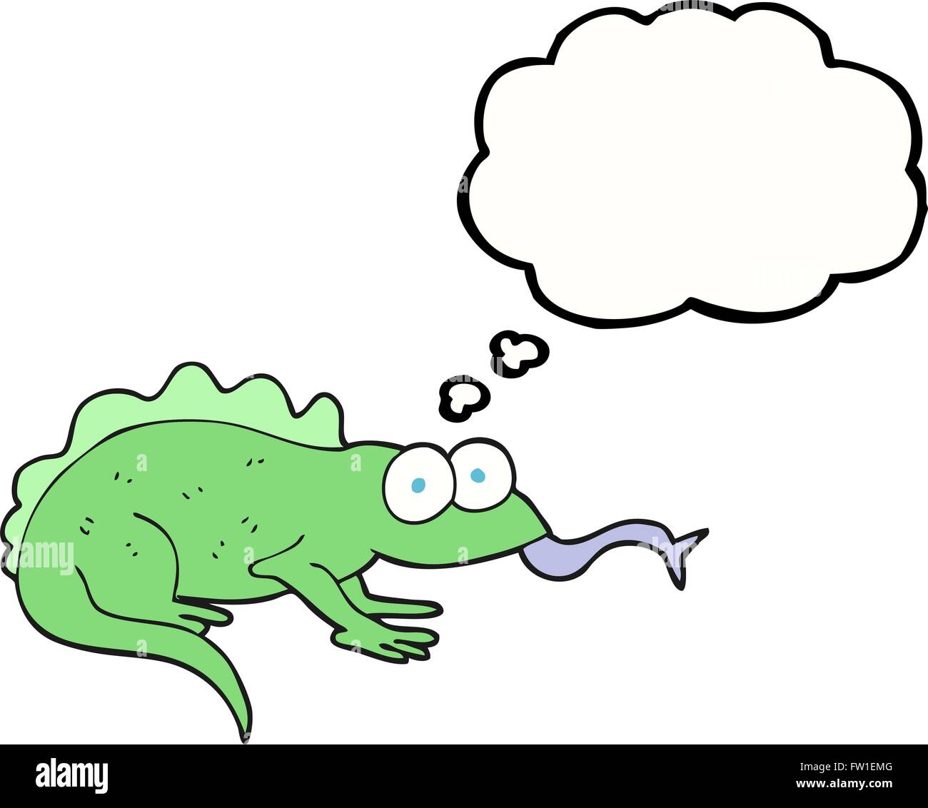 freehand drawn thought bubble cartoon lizard Stock Vector Image & Art ...