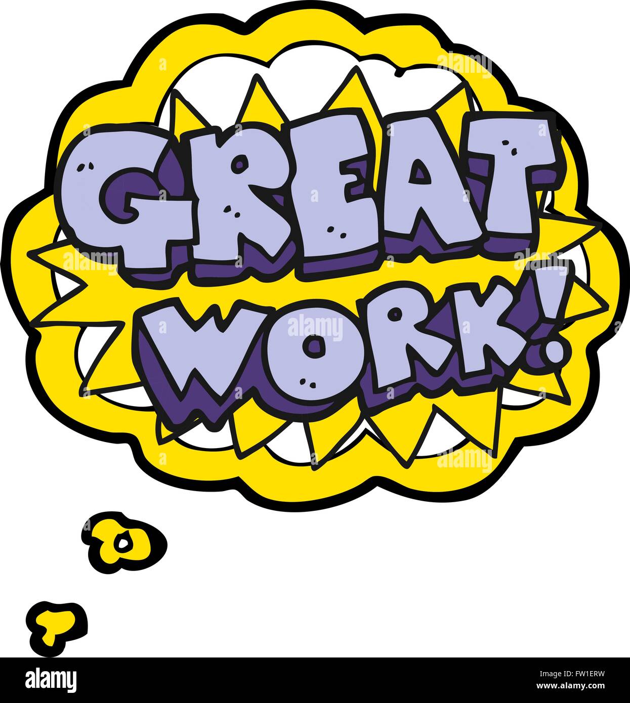 freehand drawn thought bubble cartoon great work symbol Stock Vector ...