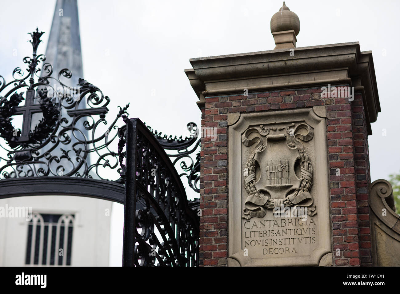 Harvard University's iron gate in Cambridge, Massachusetts, USA Stock ...