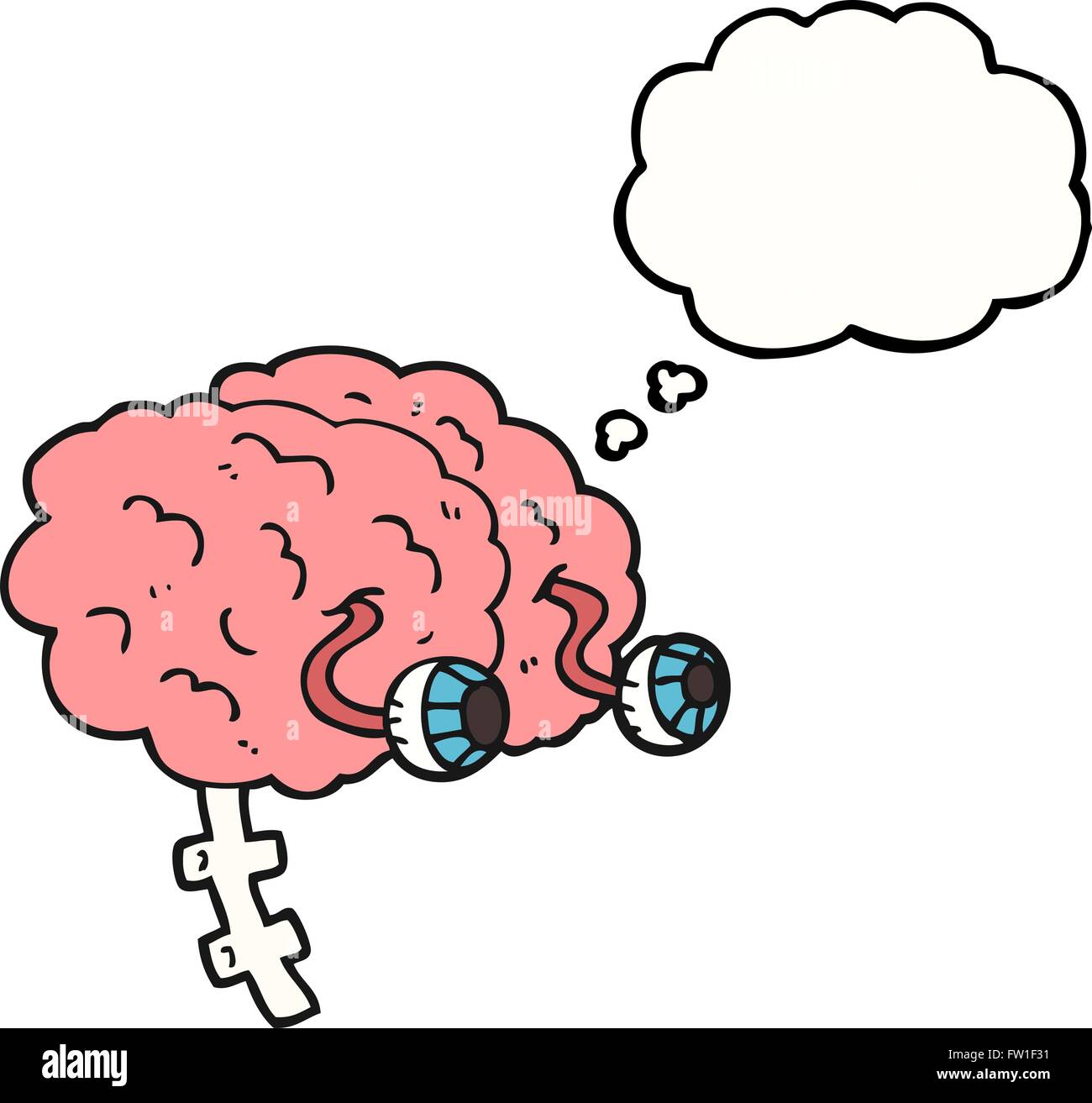 freehand drawn thought bubble cartoon brain Stock Vector Image & Art ...