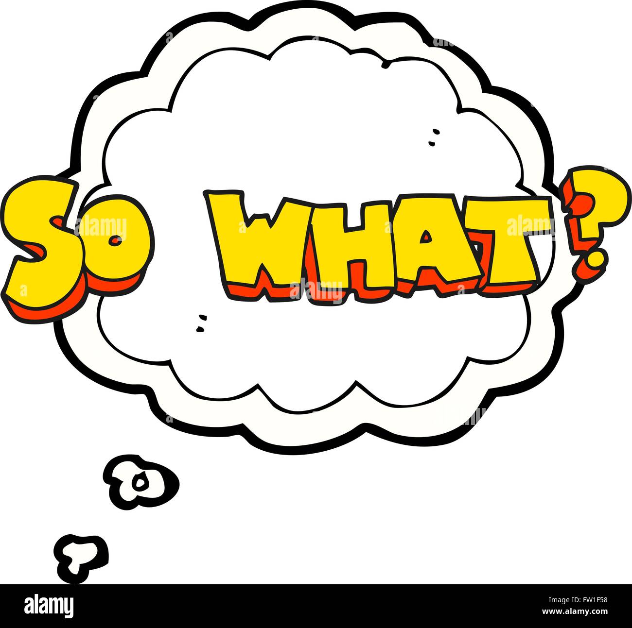 freehand drawn thought bubble cartoon so what? symbol Stock Vector ...