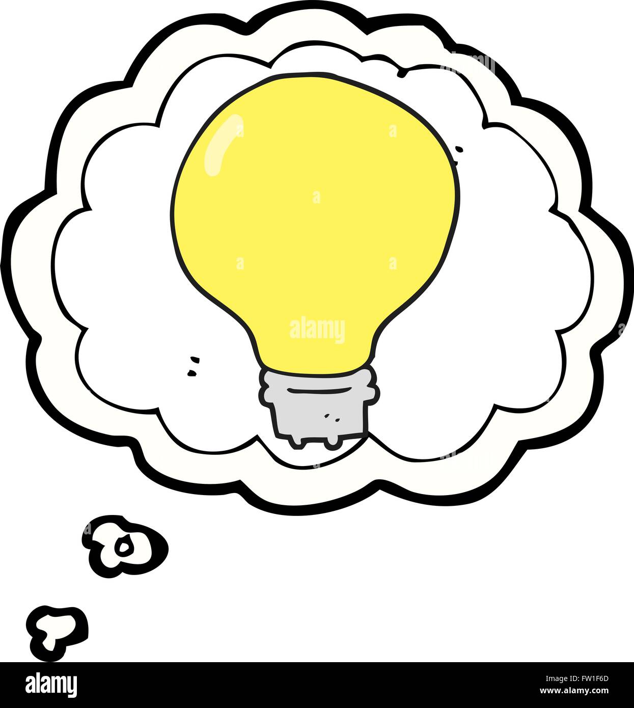 freehand drawn thought bubble cartoon light bulb Stock Vector Image ...