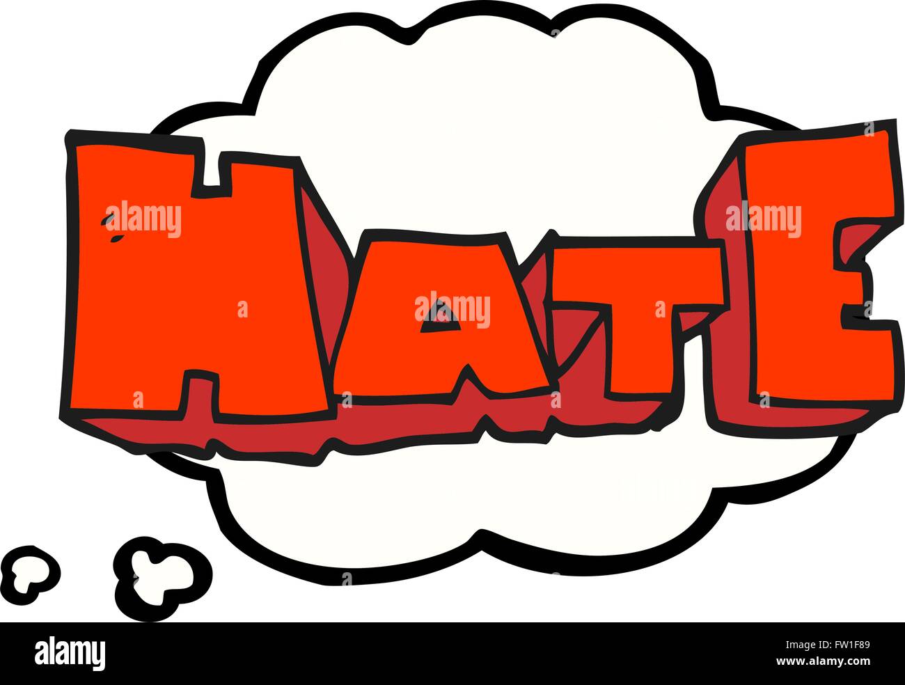 freehand drawn thought bubble cartoon word Hate Stock Vector Image ...