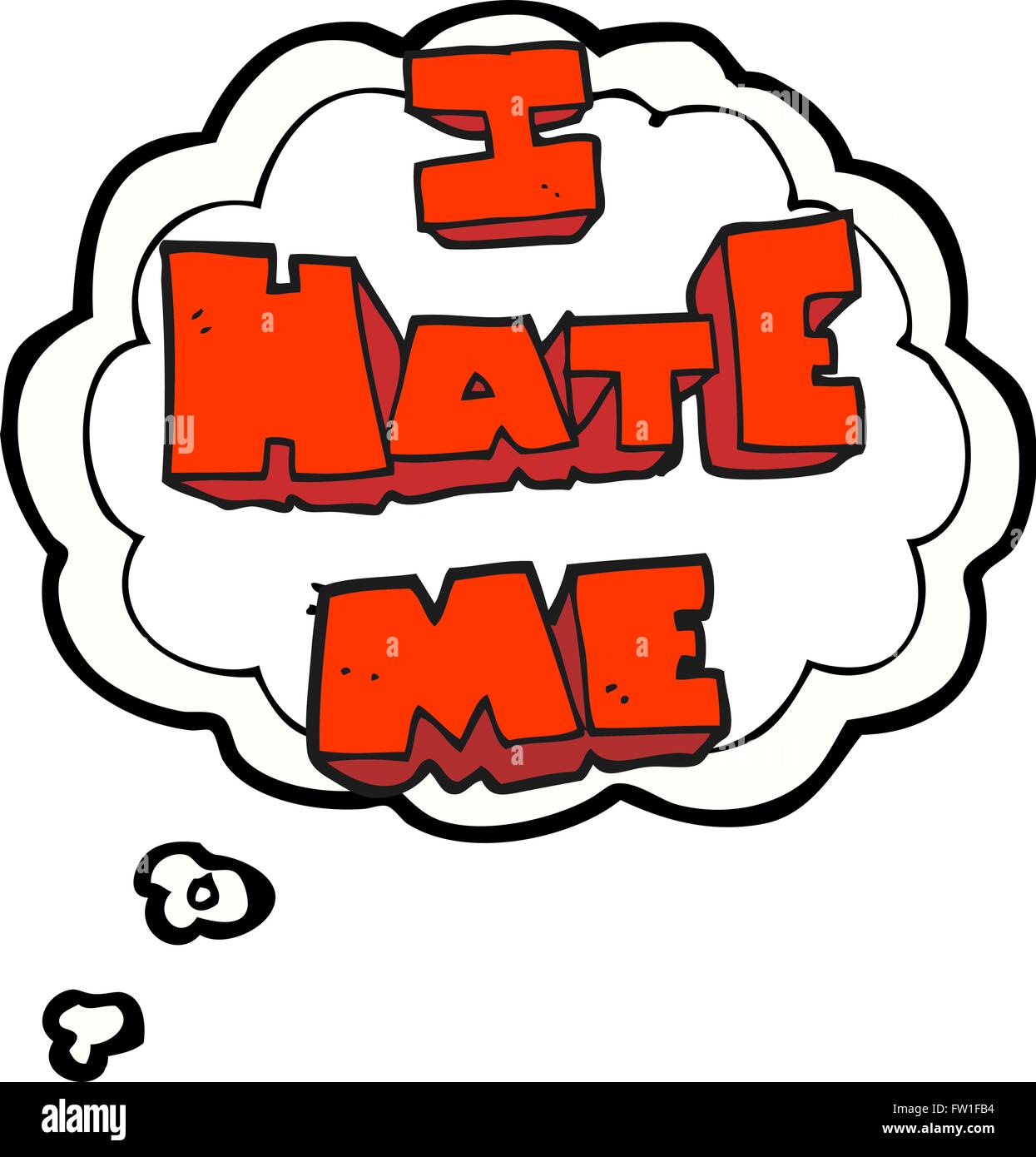 I hate me freehand drawn thought bubble cartoon symbol Stock Vector ...