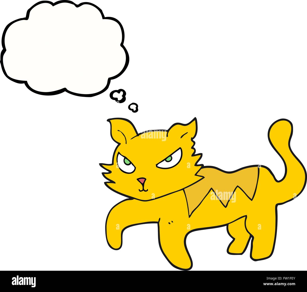 freehand drawn thought bubble cartoon cat Stock Vector Image & Art - Alamy