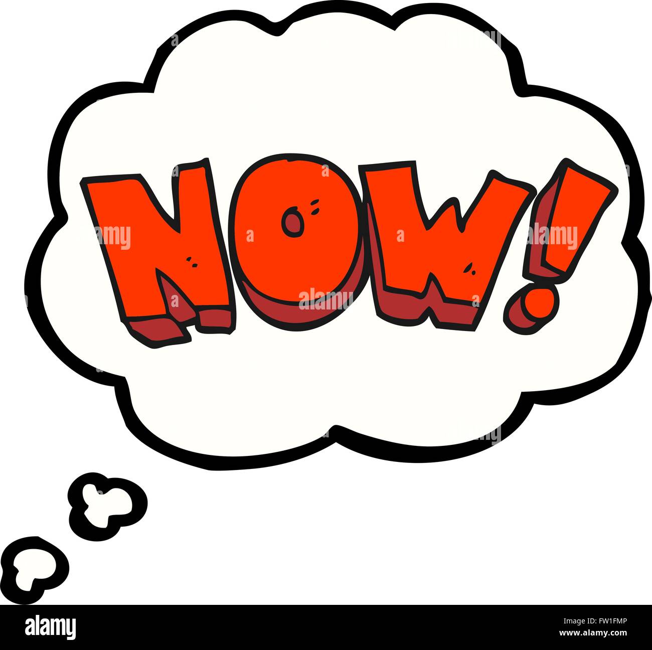 freehand drawn thought bubble cartoon now symbol Stock Vector Image ...