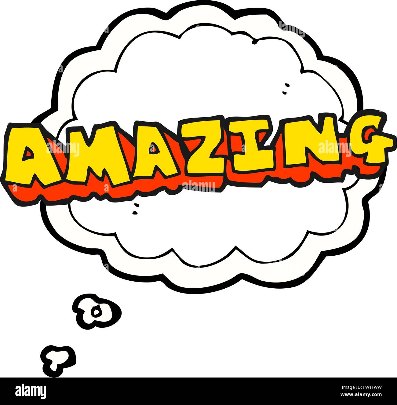 freehand drawn thought bubble cartoon amazing word Stock Vector Image ...