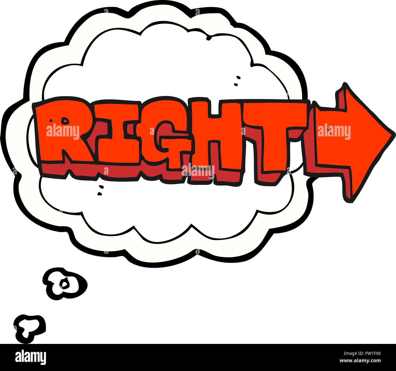 freehand drawn thought bubble cartoon right symbol Stock Vector Image ...