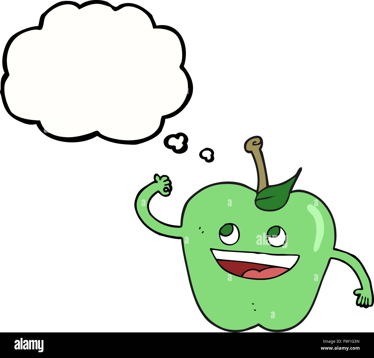 freehand drawn thought bubble cartoon apple Stock Vector Image & Art ...