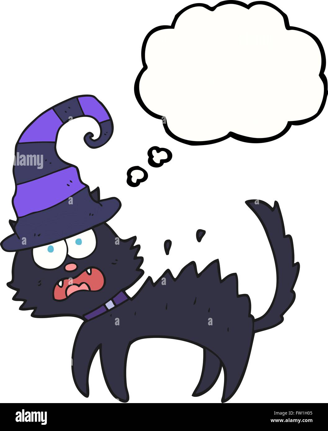 Cartoon black cat thought bubble hi-res stock photography and images ...