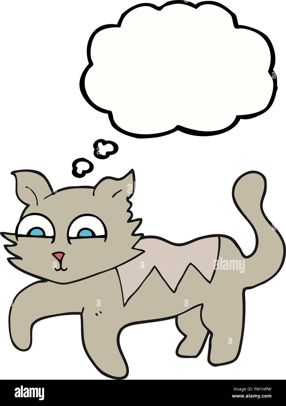 freehand drawn thought bubble cartoon cat Stock Vector Image & Art - Alamy