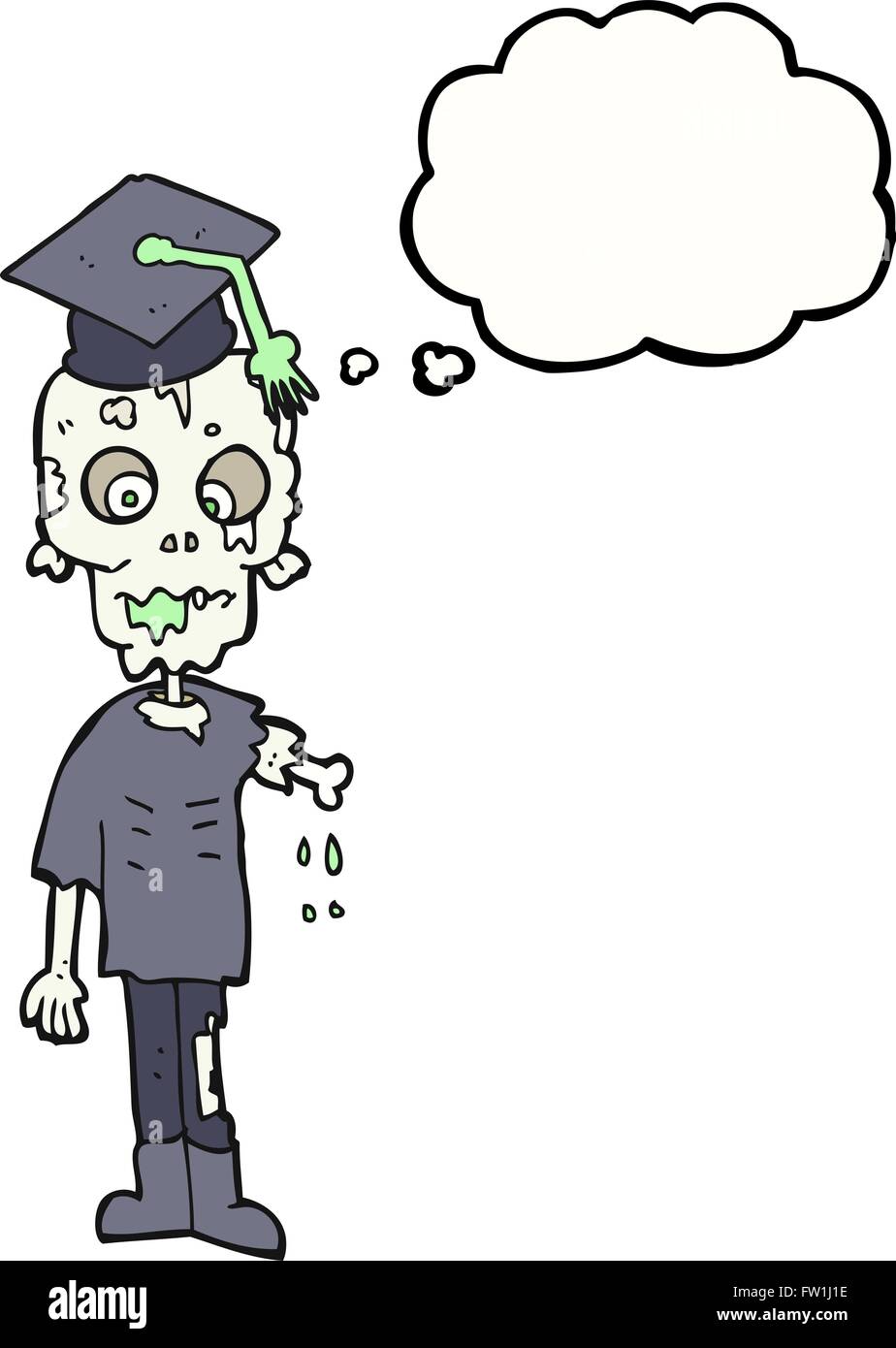 freehand drawn thought bubble cartoon zombie student Stock Vector Image ...