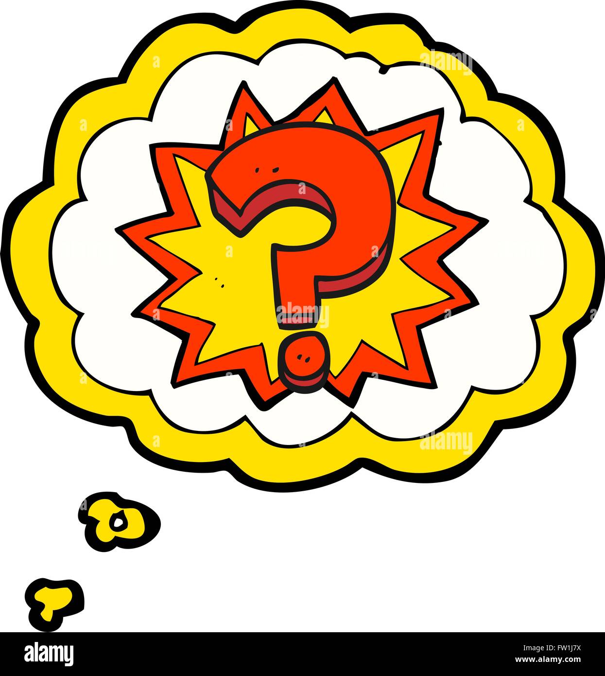 freehand drawn thought bubble cartoon question mark Stock Vector Image ...