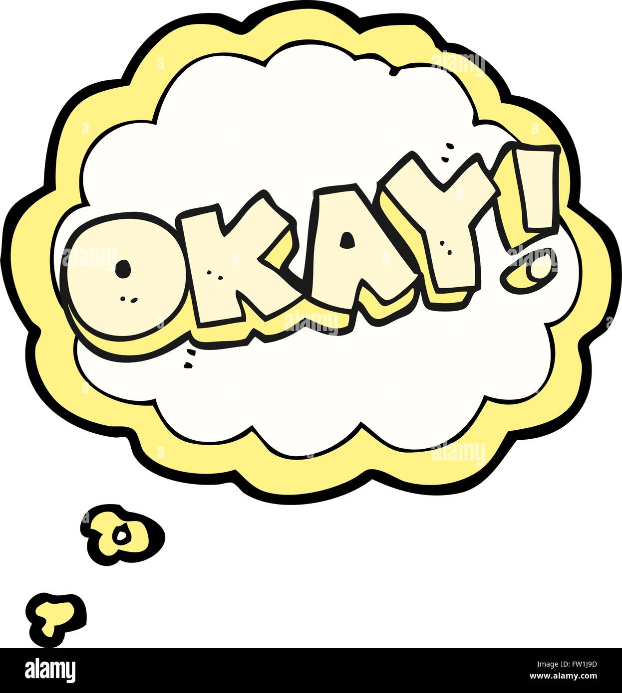 freehand drawn thought bubble cartoon okay symbol Stock Vector Image ...