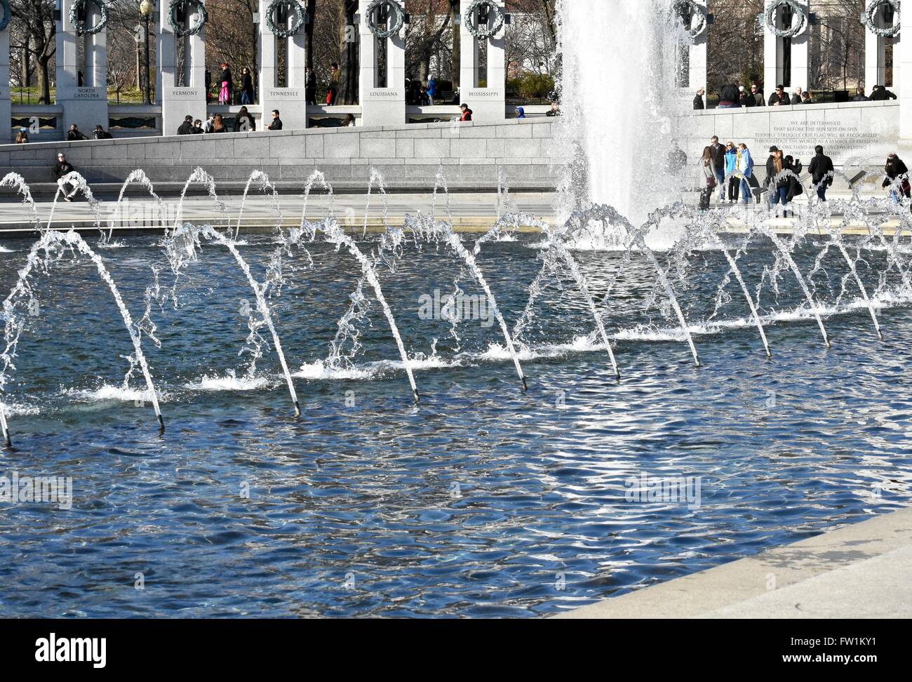 World War ii memorial fountain at the National Mall Stock Photo - Alamy