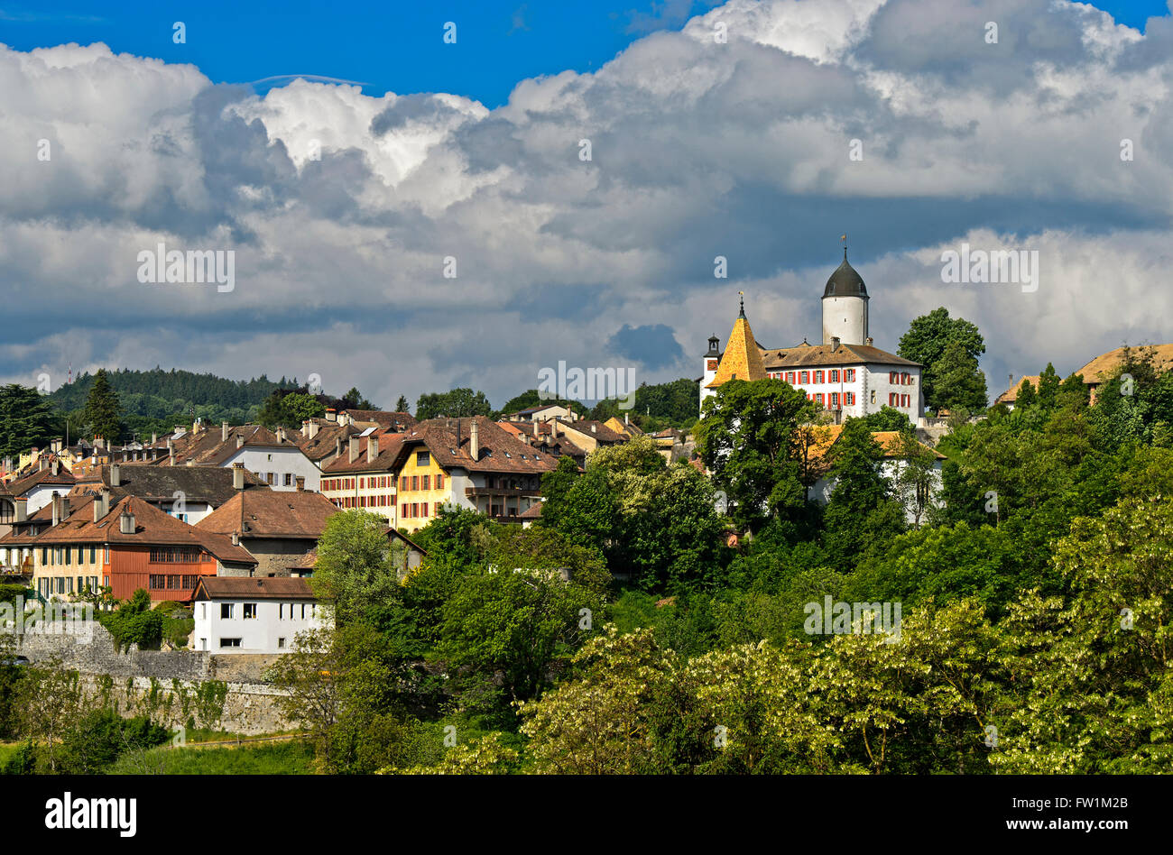 View of Aubonne with Castle, Canton of Vaud, Switzerland Stock Photo ...