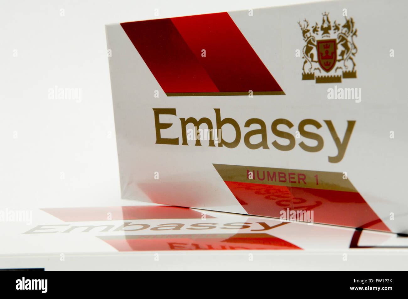 Selection of Embassy No 1 Cigarettes on sale in a tobacconist Stock ...