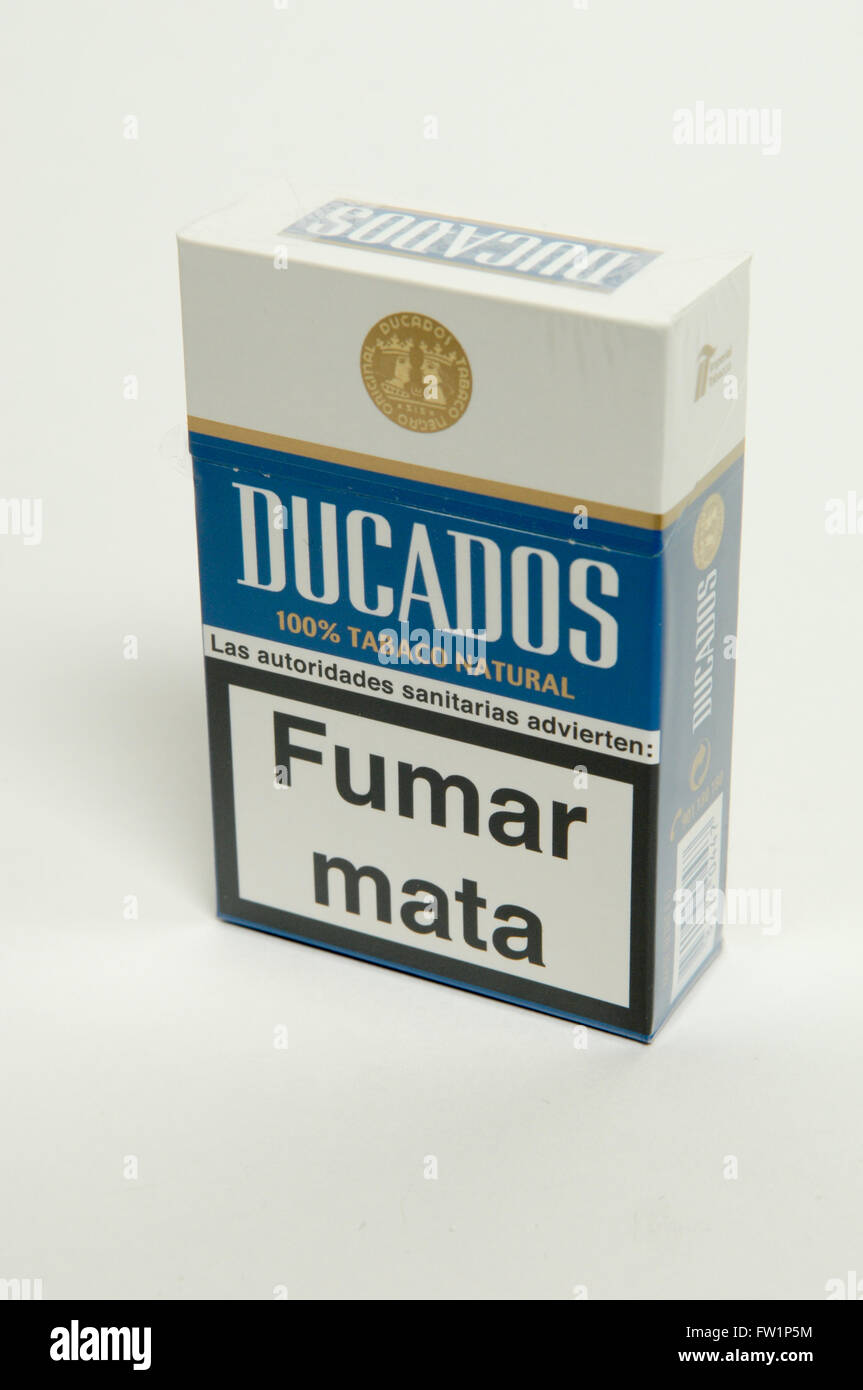 Ducados 100% Natural Tobacco Packet Stock Photo - Alamy