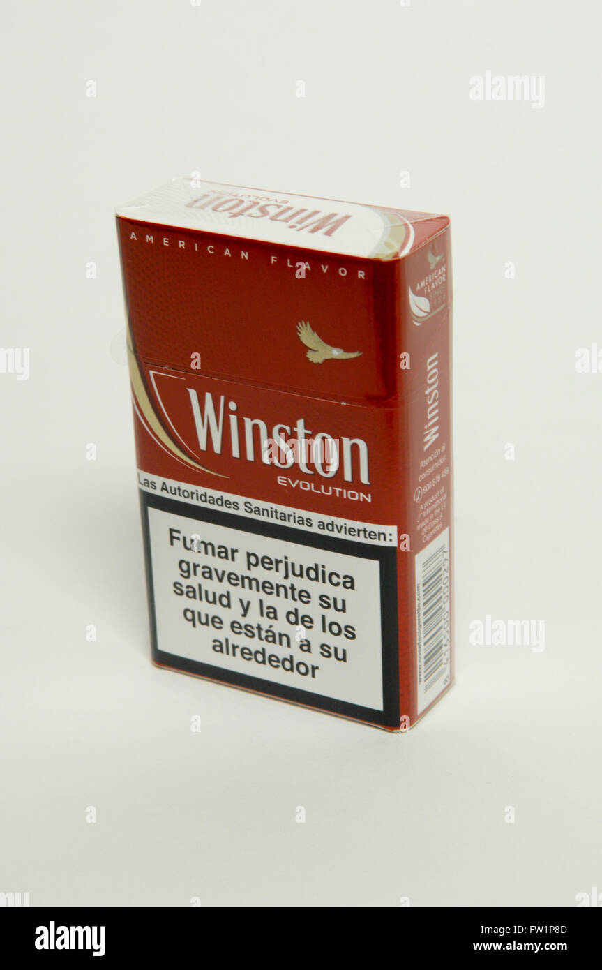 Winston evolution packet cigarettes tobacco hi-res stock photography ...