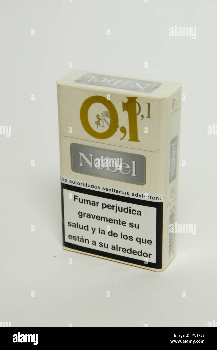 Nobel 0,1 Cigarettes Tobacco Packet Stock Photo - Alamy