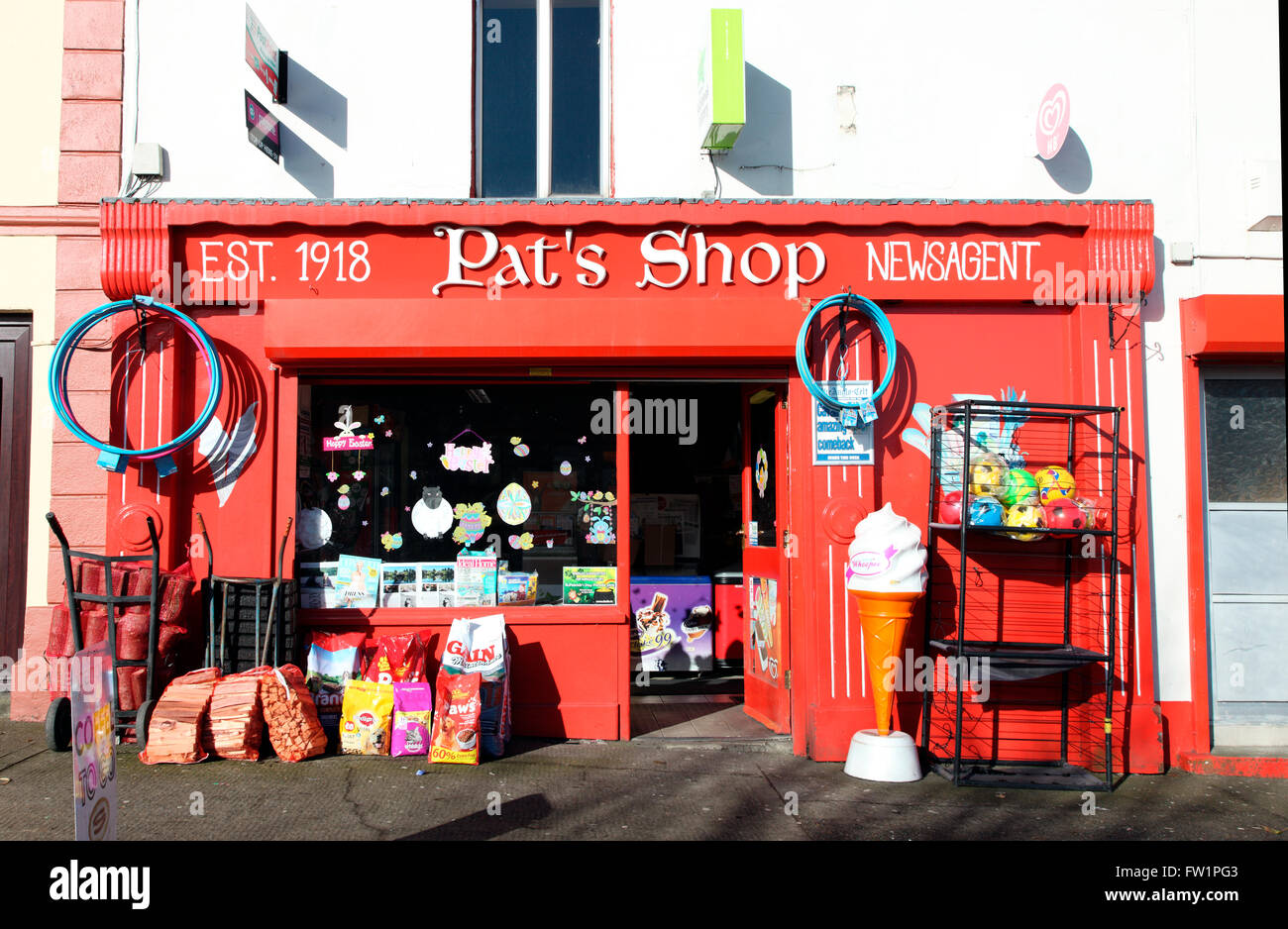 Pats Shop in Main Street, Kingscourt, County Cavan Stock Photo - Alamy