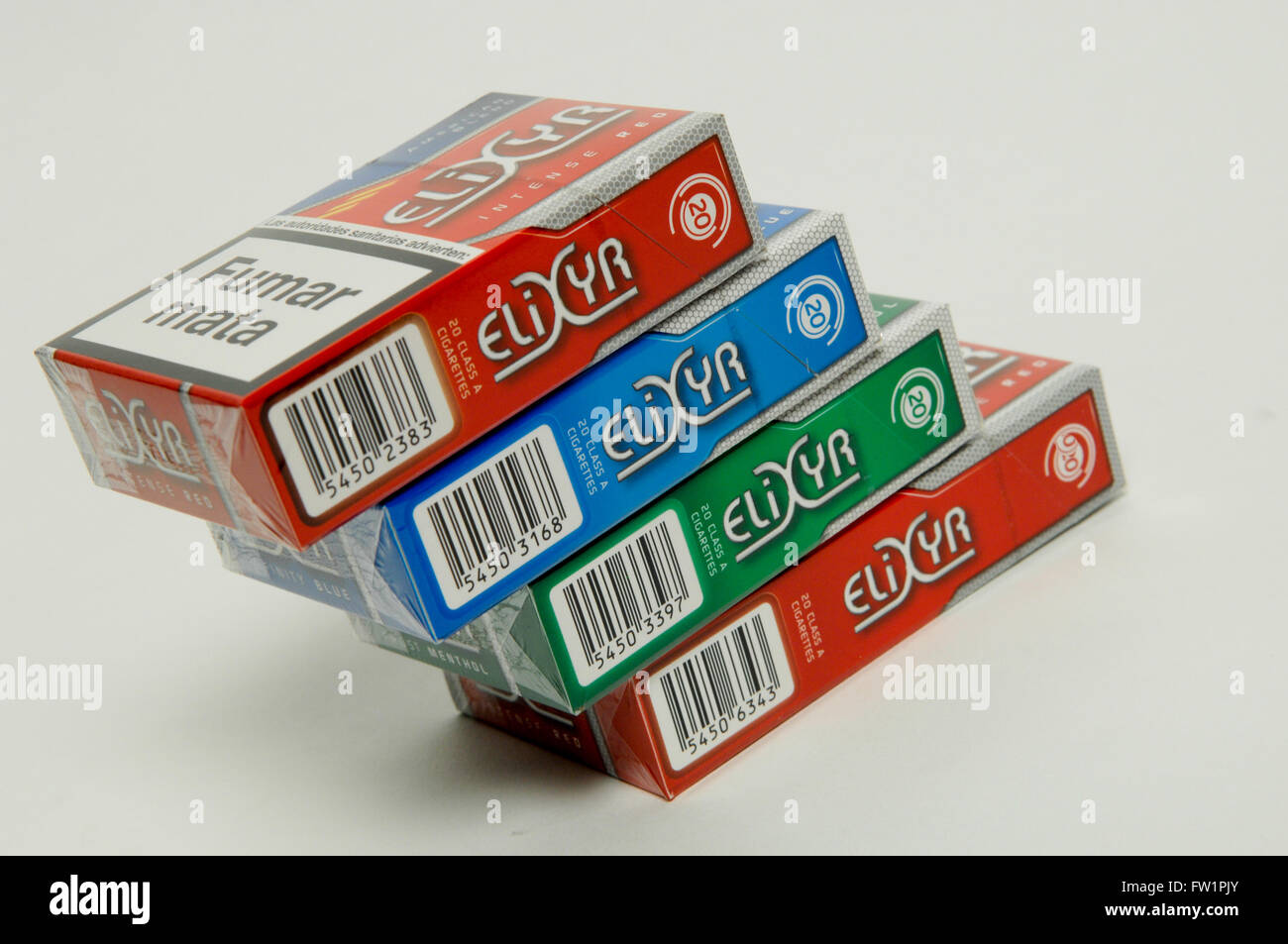 Selection of Elxyr Packets of cigarettes tobacco Stock Photo - Alamy