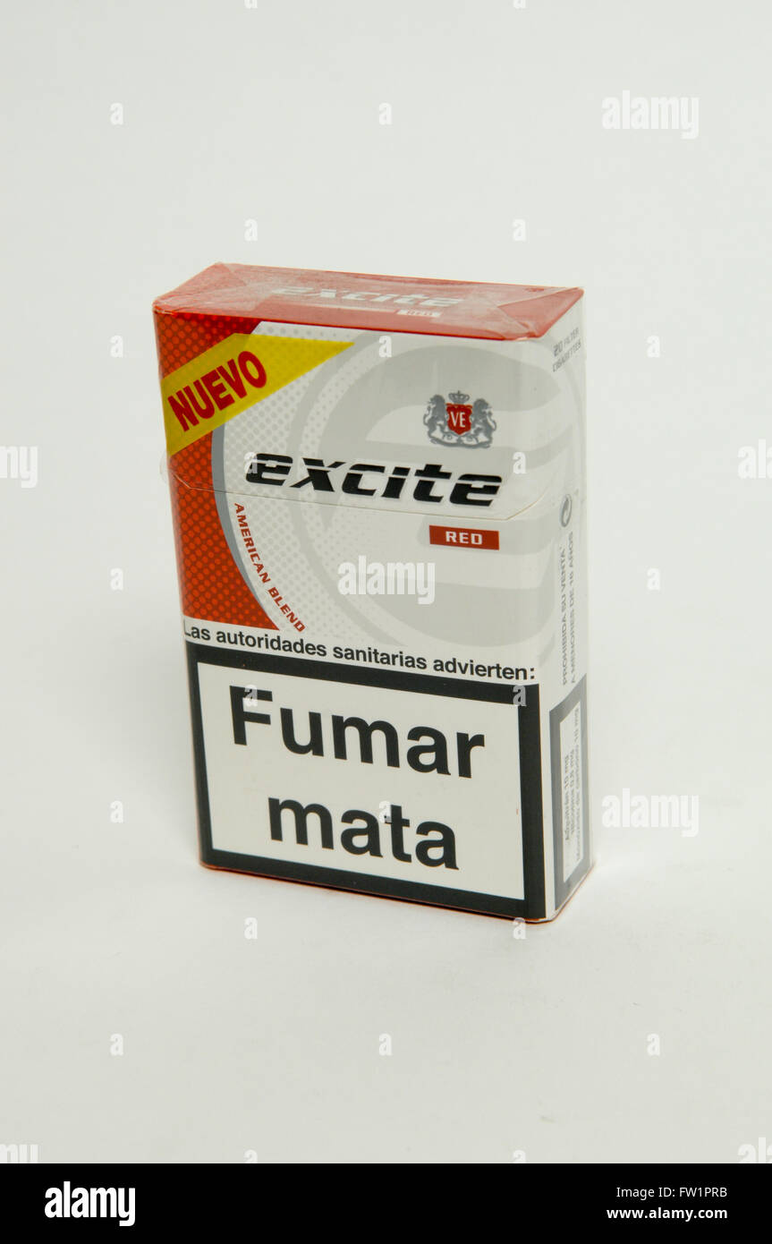 Excite Red Tobacco Cigarettes Packet Stock Photo - Alamy