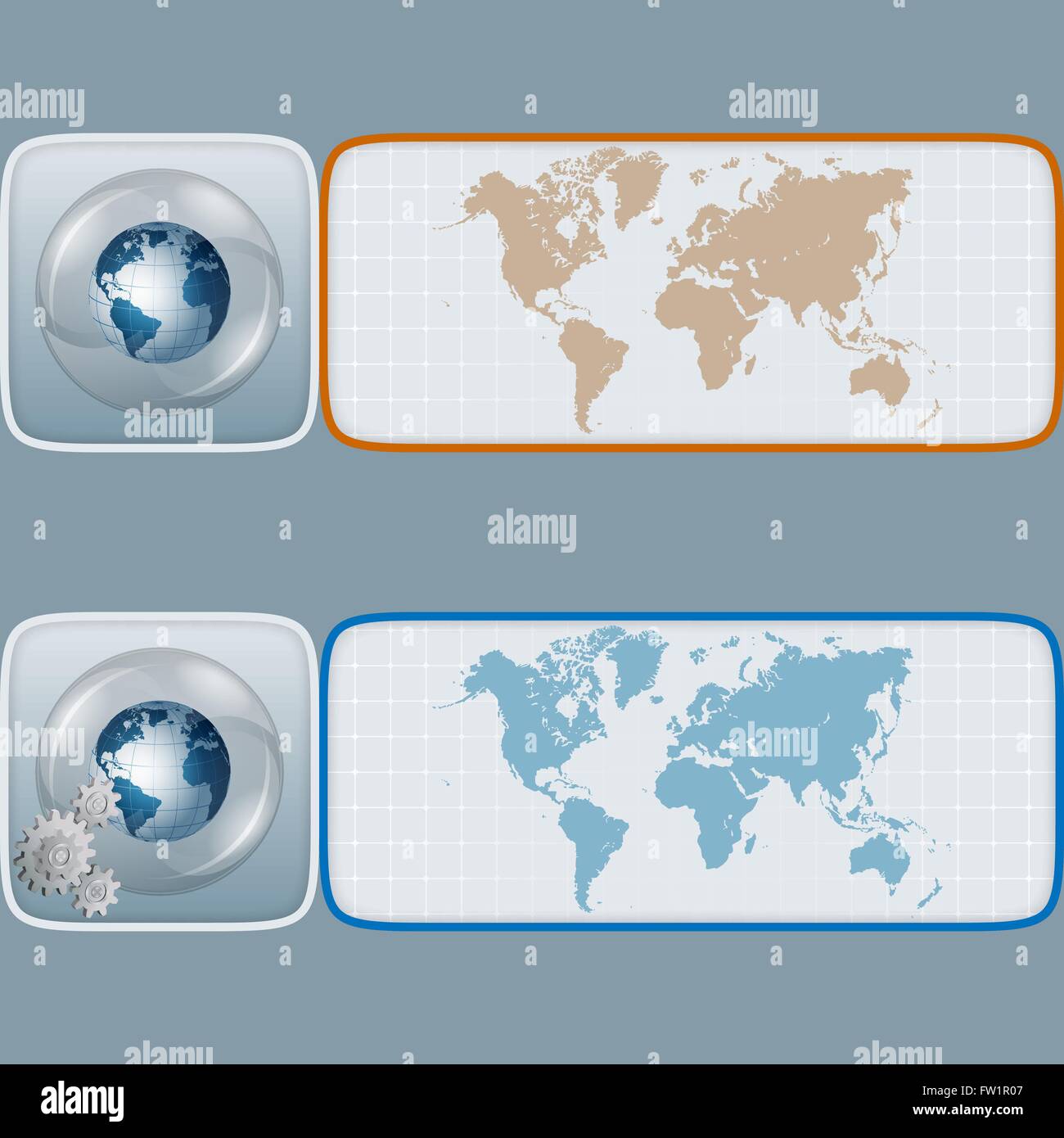 Set banners world map hi-res stock photography and images - Alamy