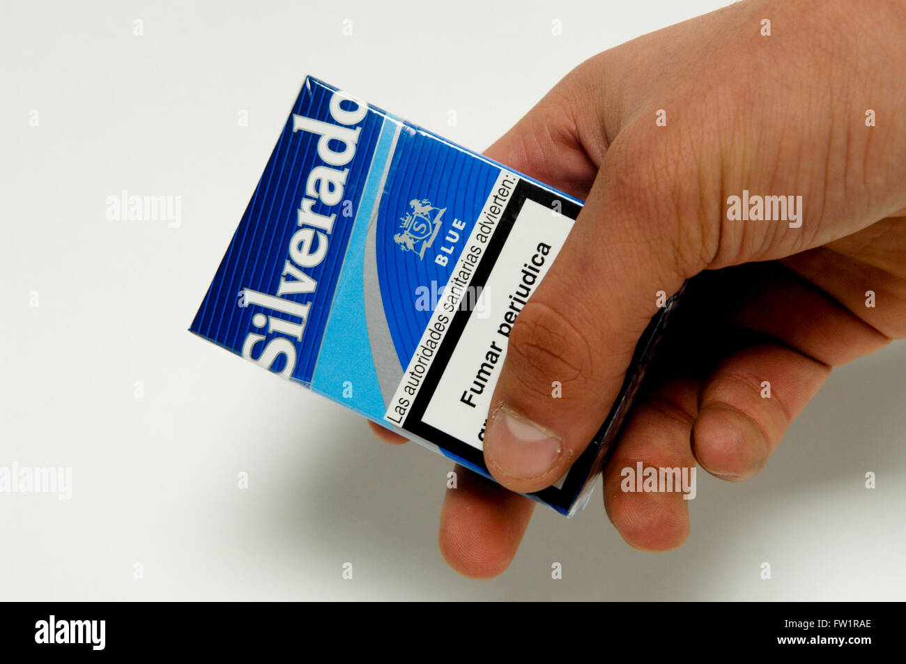 Silverado American Blend Blue Cigarettes Stock Photo - Alamy