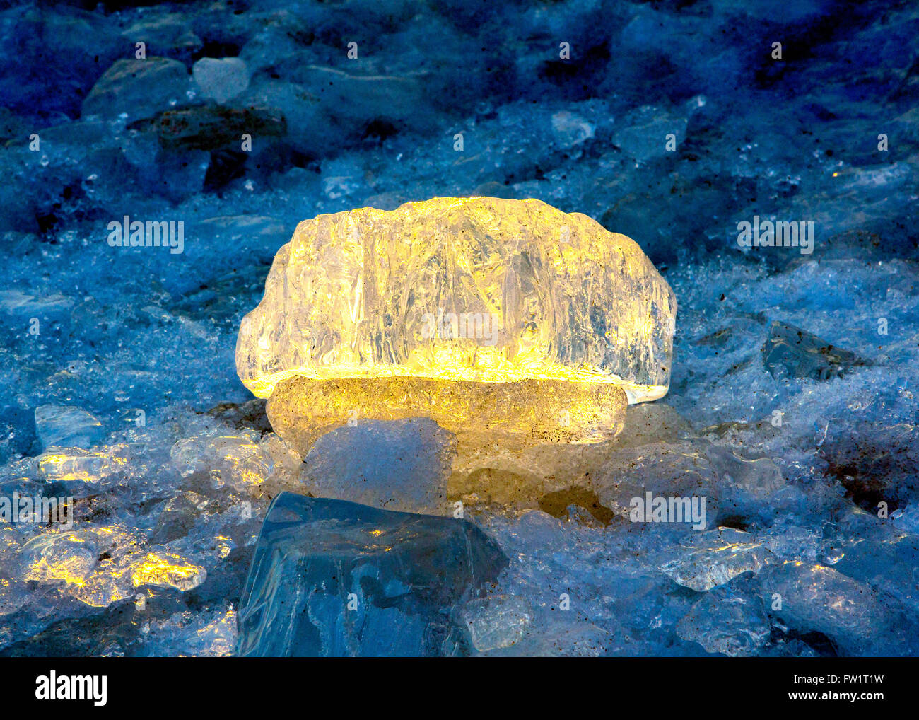 Sunlight reflection in the ice during sunrise Stock Photo - Alamy