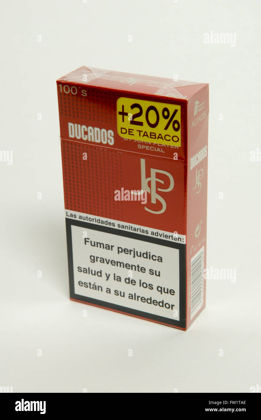 Ducados Cigarettes Packet on white background Stock Photo - Alamy