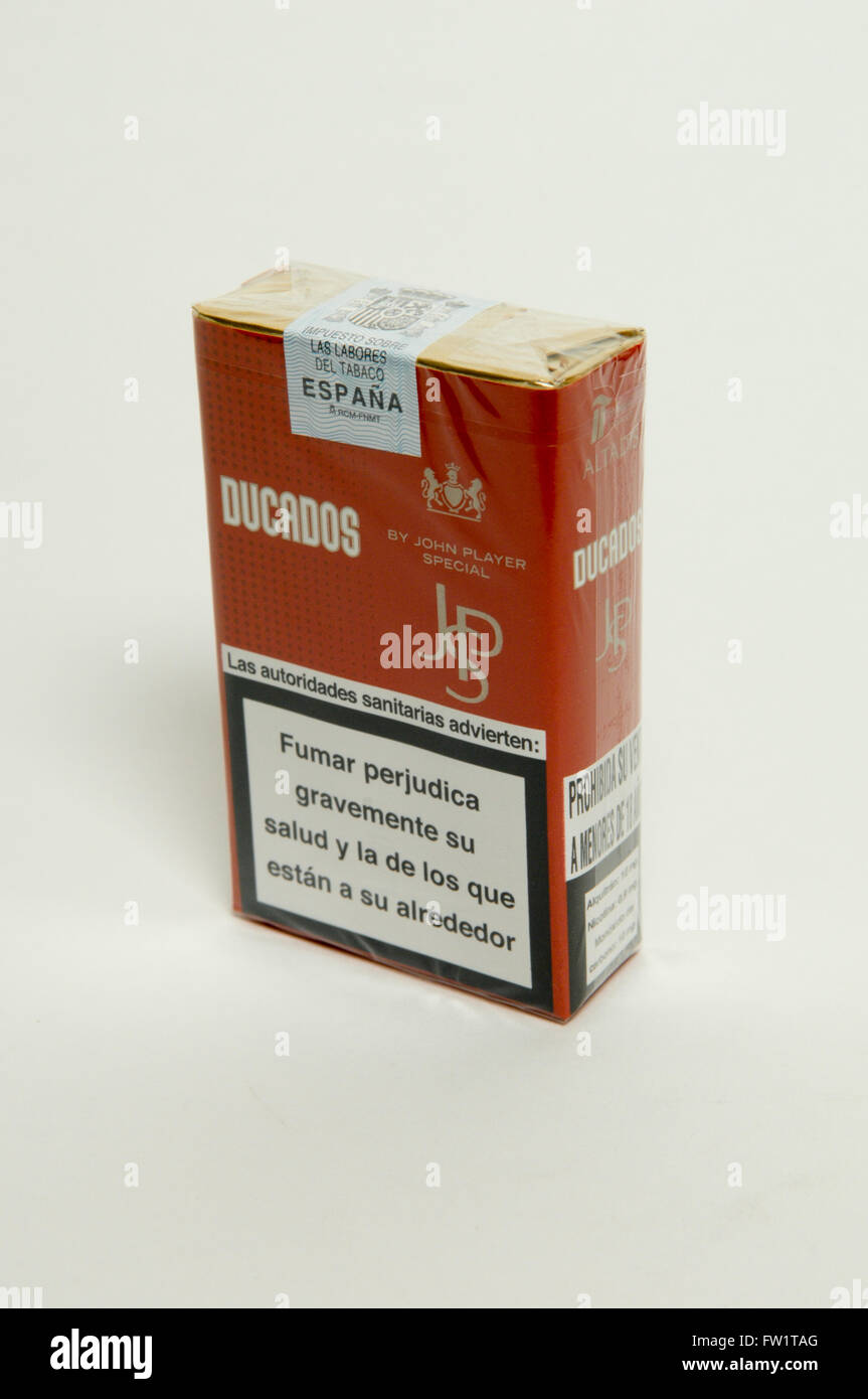 Ducados Cigarettes Packet on white background Stock Photo - Alamy