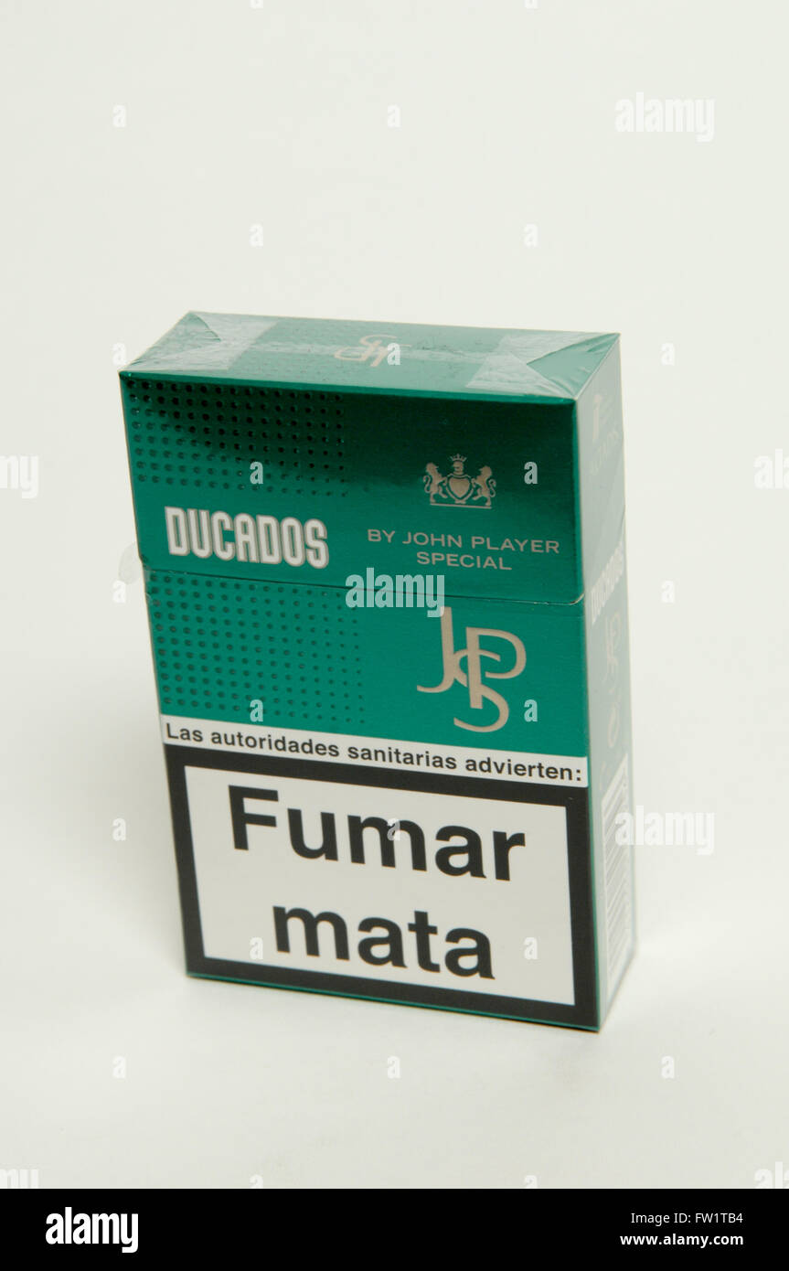 Ducados Menthol Cigarettes Packet on white background Stock Photo - Alamy