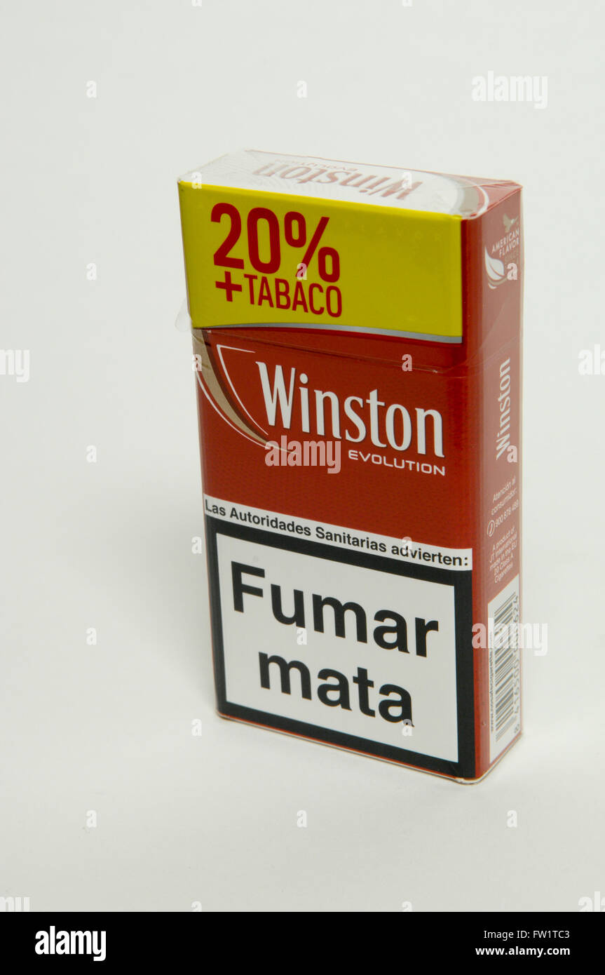 Winston Cigarettes Packet on white background Stock Photo - Alamy