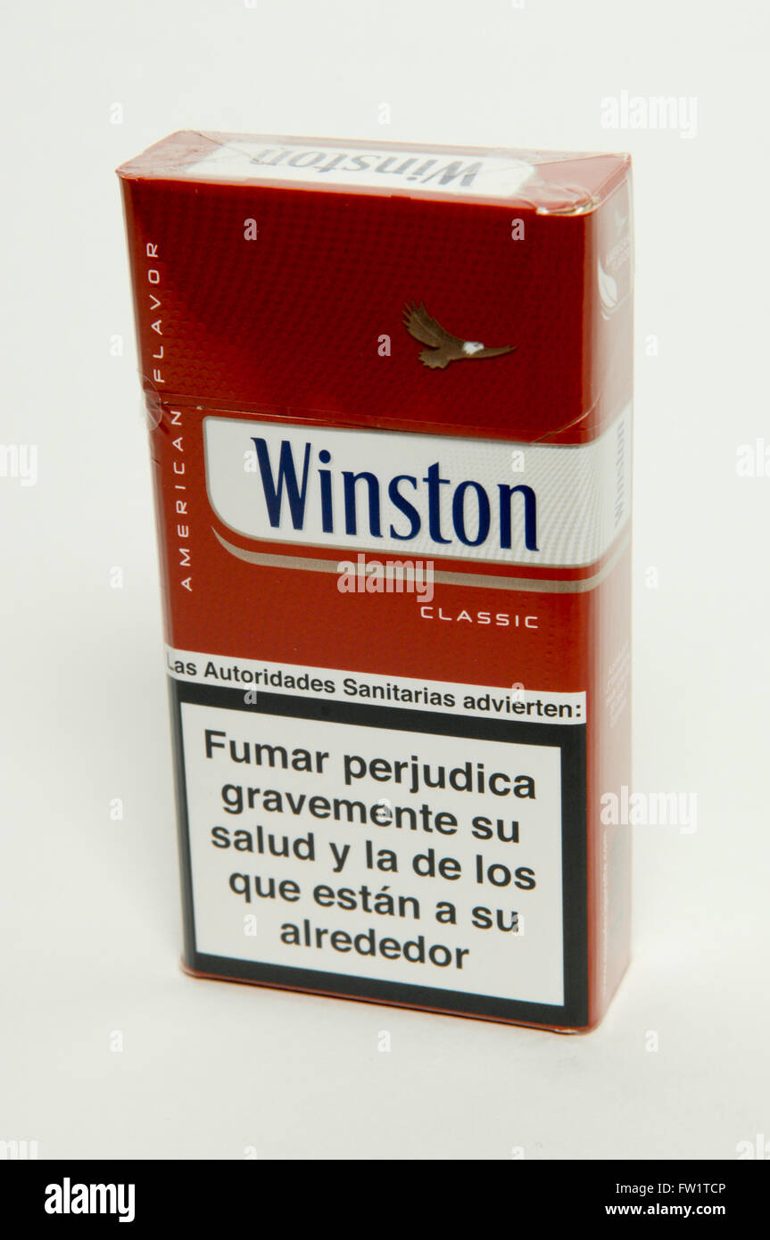 Winston Classic Cigarette Packet on white background Stock Photo - Alamy