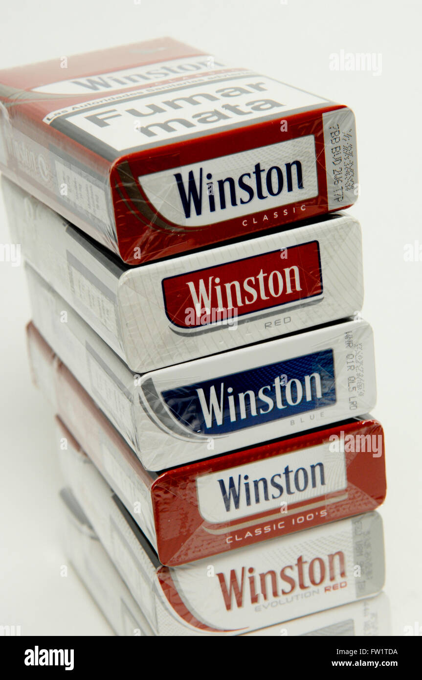 Selection of Winston Cigarettes on white background Stock Photo - Alamy