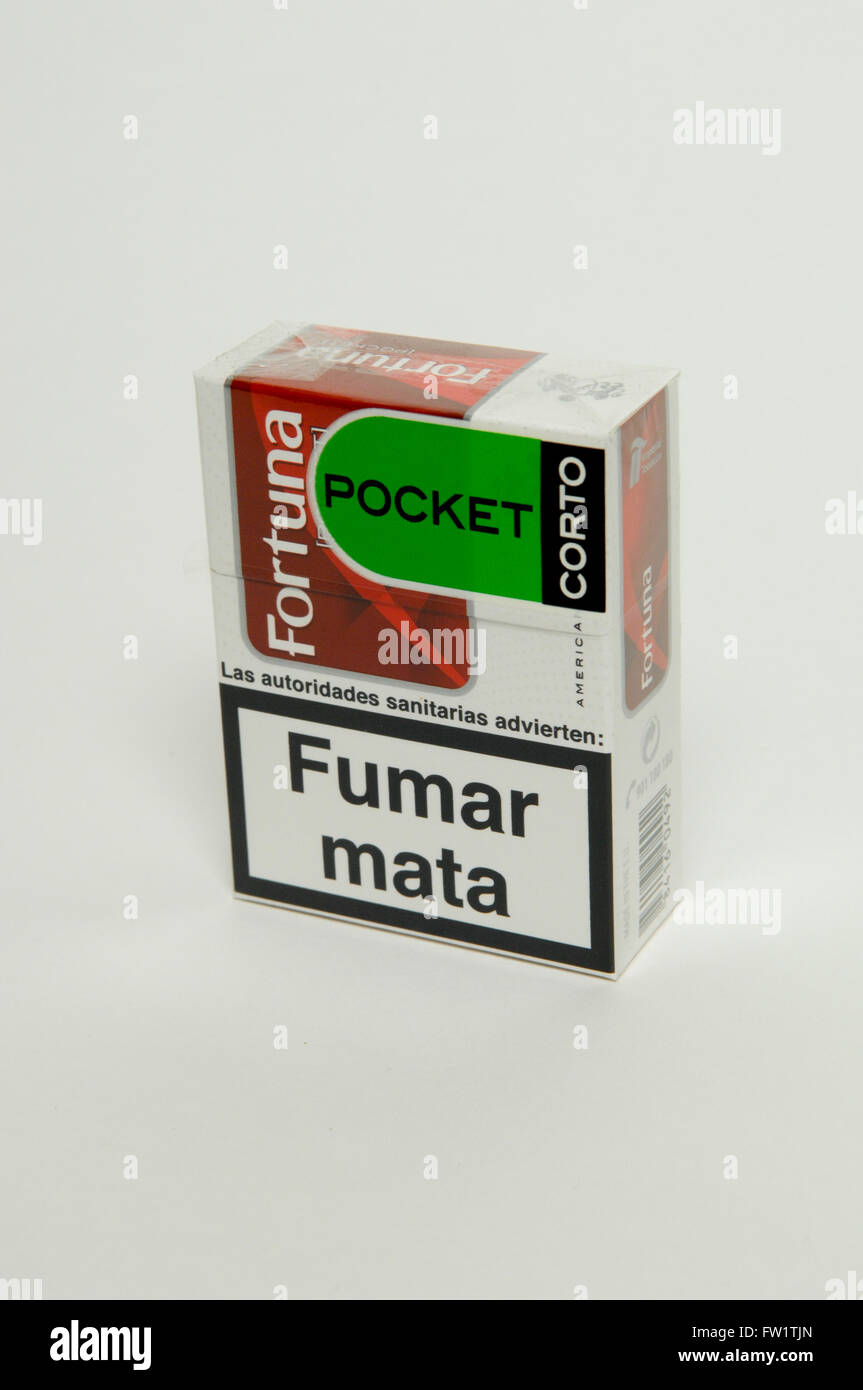 Fortuna Pocket Cigarettes packet on white background Stock Photo - Alamy